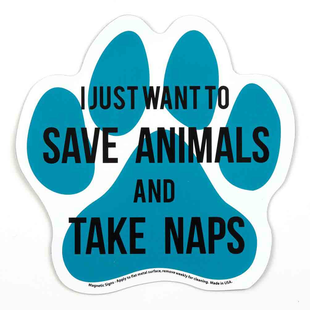 Save Animals Take Naps Auto Magnet | Animal Hearted - Animal Lovers ...