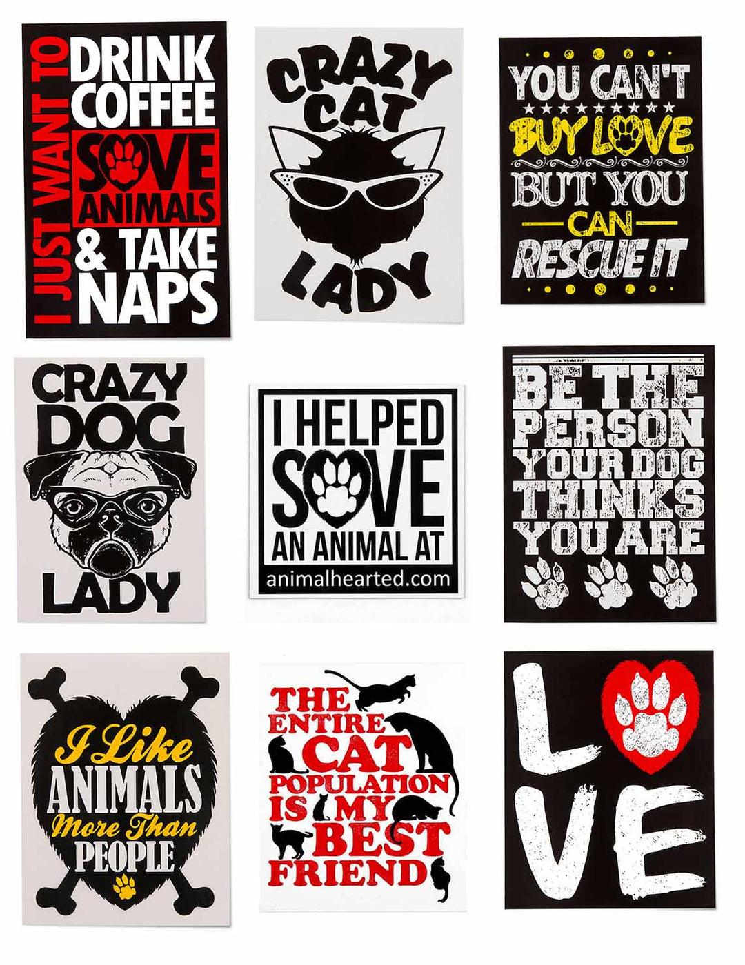 'Animal Hearted Stickers' | Gifts for the Animal Lover in Your Life ...
